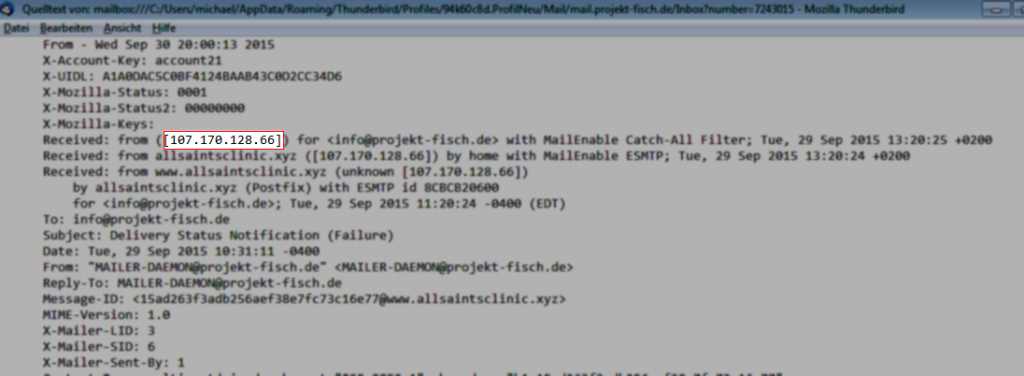 SPAM-Verdacht: Delivery Status Notification (Failure) | IT Kosmopolit