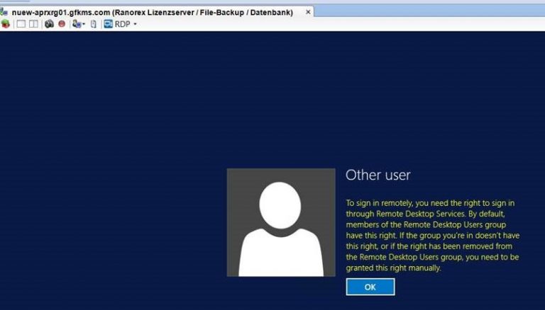 Windows: To sign in remotely, you need the right to sign in through ...